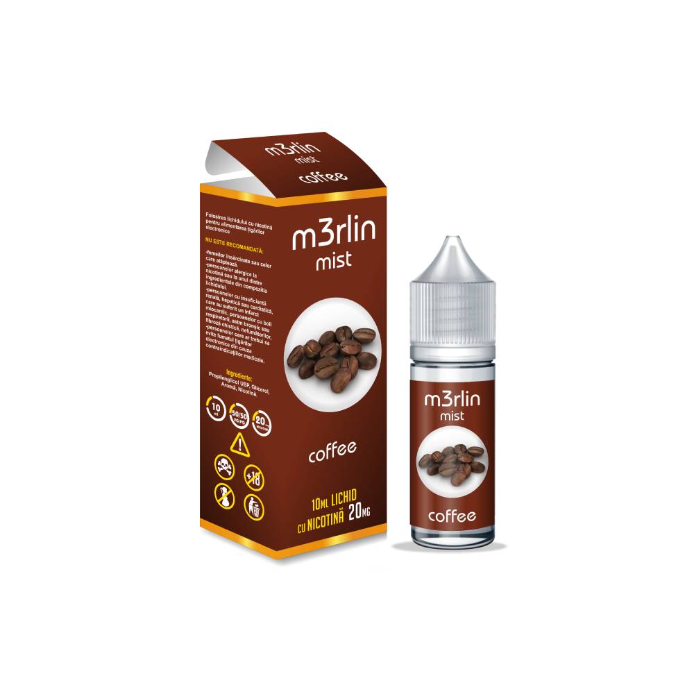 Lichid Merlin Mist Coffee 20 mg (10 ml) | El-Unico.Ro